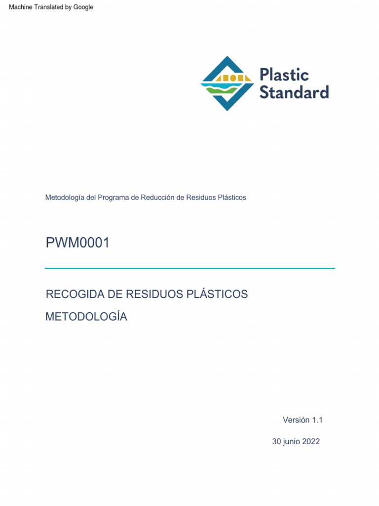 PWRM0001 Plastic Waste Collection Methodology v1.1 (1) TRADUCIDO | PDF ...
