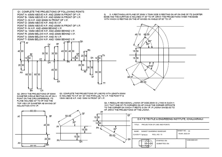 Projection Techniques in Engineering Drawing | PDF | Elementary ...