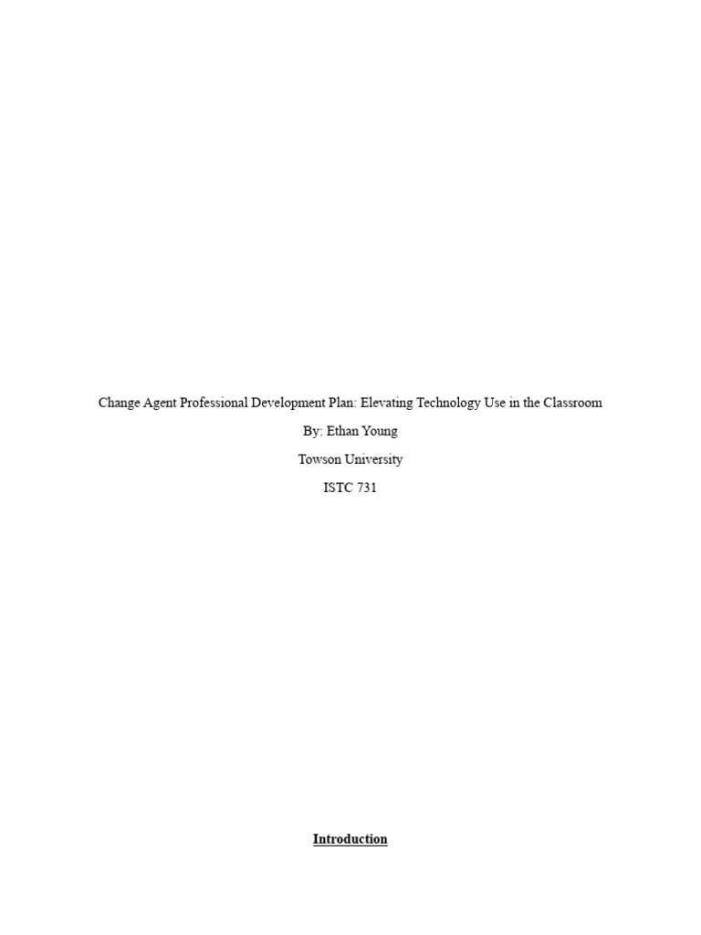 Becoming A Change Agent Through Professional Development | PDF | Teachers | Educational Technology