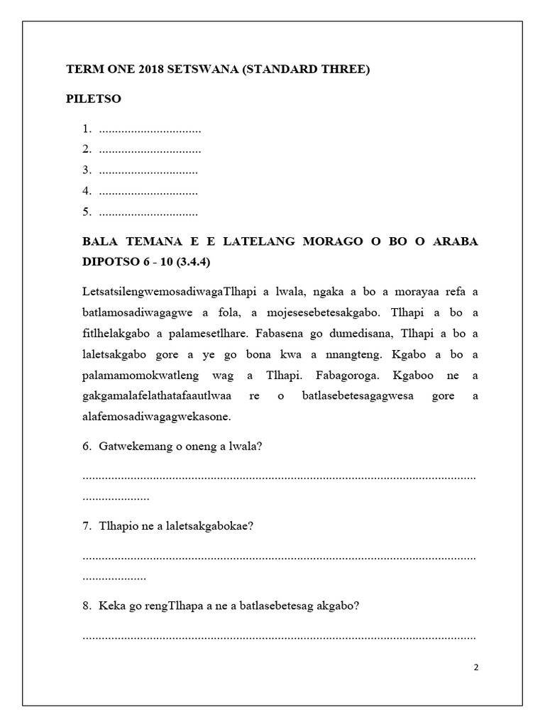 Setswana 3 | Download Free PDF | Orthography