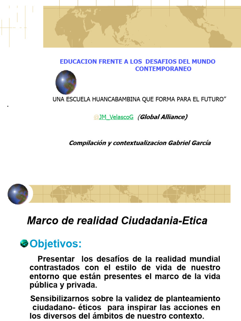 Educacion y Mundializacion Ponente Prof Gabriel | PDF | Entorno natural | foro Economico Mundial