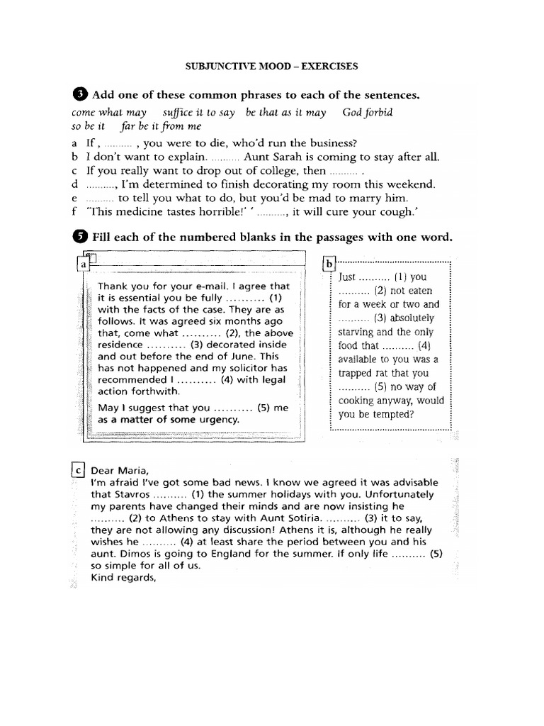 Subjunctive Mood Practice | PDF