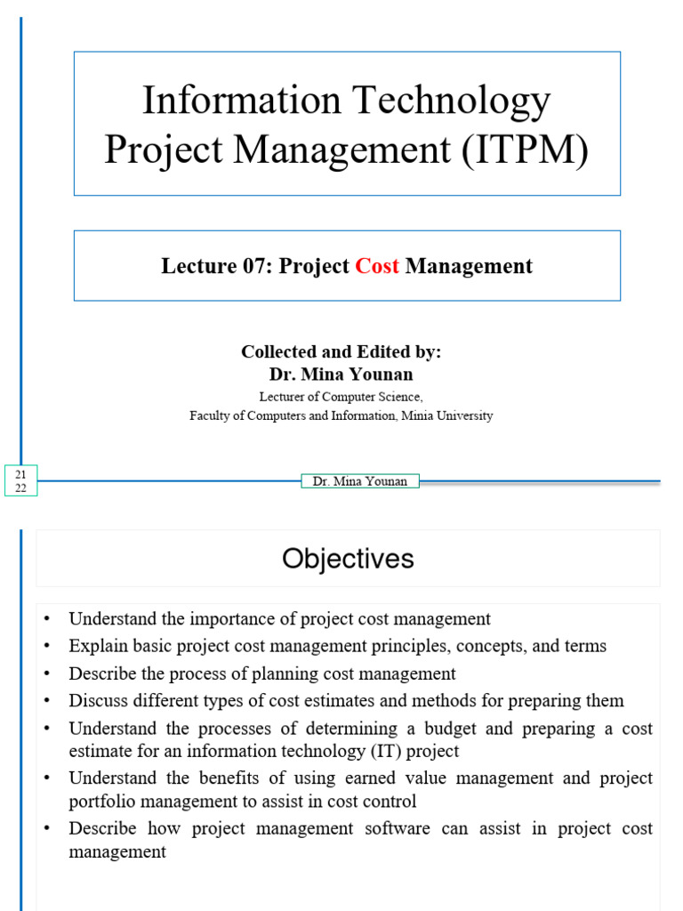 ITPM - 07 - Project Cost Management-3 | PDF | Project Management | Business