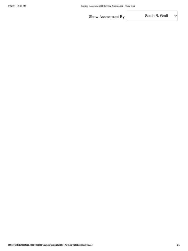 Writing Assignment II Revised Submission Abby Gier | PDF | Argument | Thesis