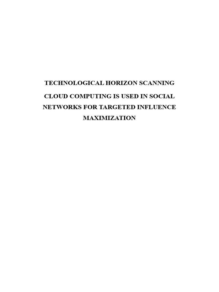 Technological Horizon Scanning | PDF | Cloud Computing | Social Media