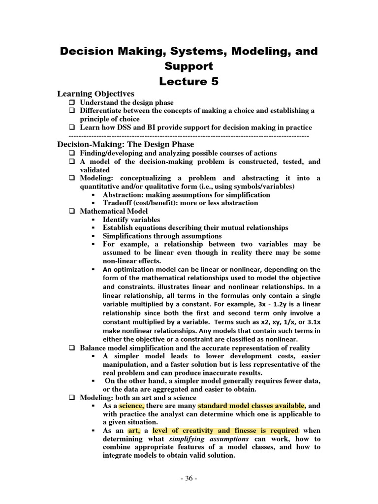 Lec5 DSS 23 | PDF | Sensitivity Analysis | Decision Making