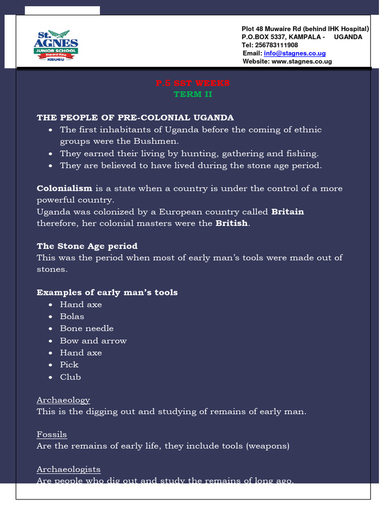 The People of Pre-Colonial Uganda: P.5 SST Week8 | PDF | Money | Human ...