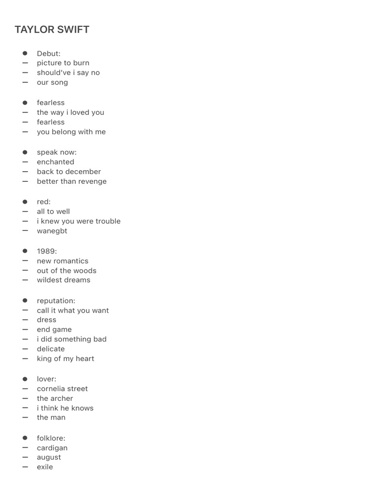 Taylor Swift | PDF