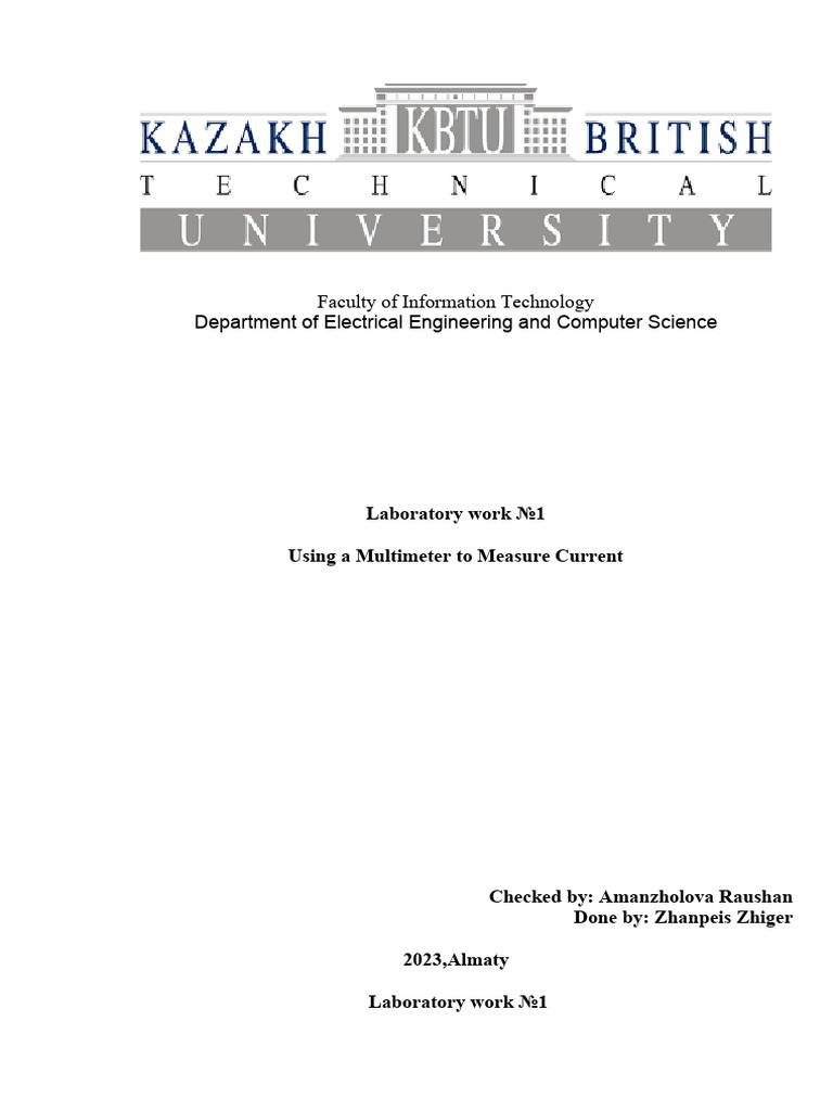FEE Laboratory Work 1 | PDF | Resistor | Quantity