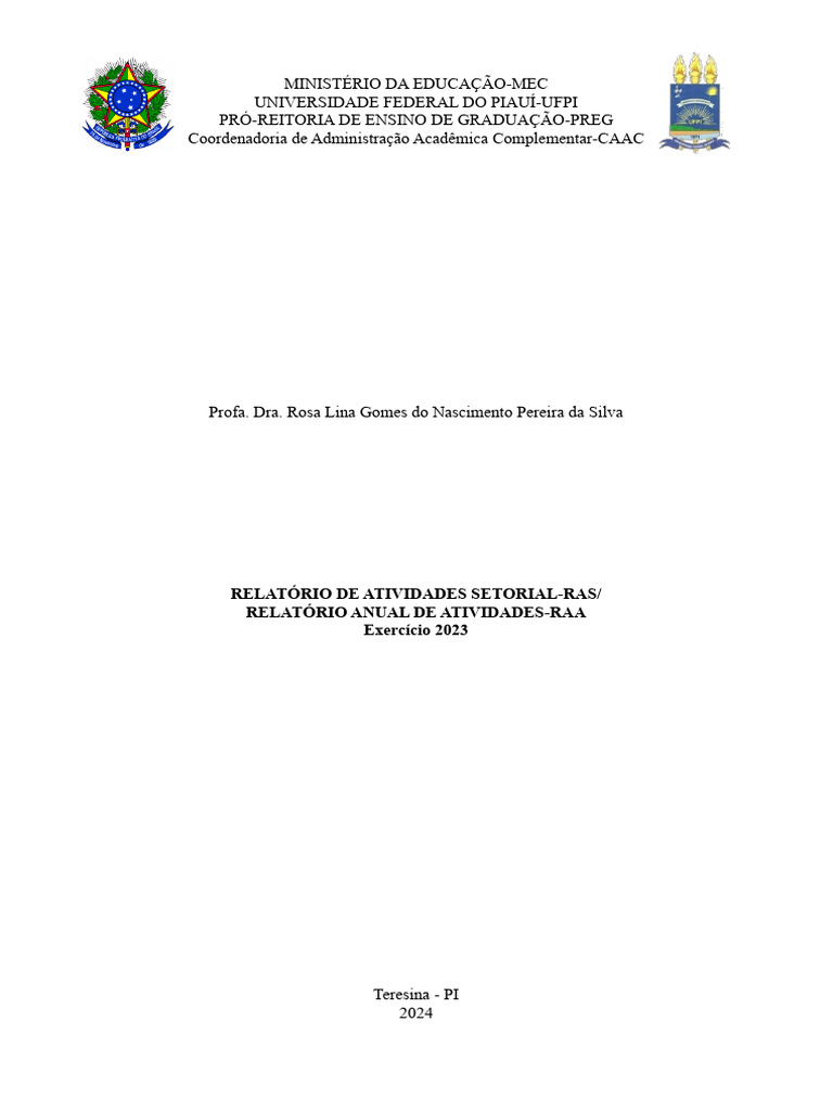 RELATÓRIO ANUAL SETORIAL DE ATIVIDADES - CAAC - Exercício 2023 | PDF