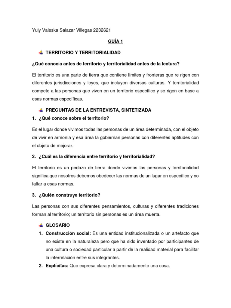 GUÍA 1 Valeska Salazar | PDF | México | Conocimiento