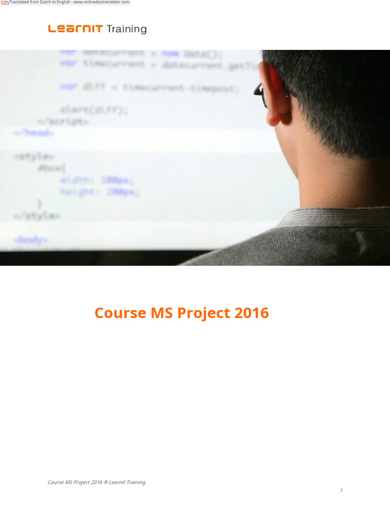 Gratis Cursus MS Project 2016 Basis - Nl.en | PDF | Microsoft Excel ...