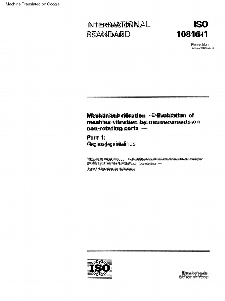 Iso 10816-1 1995 (E) | PDF | Rodamiento (Mecánico) | Medición