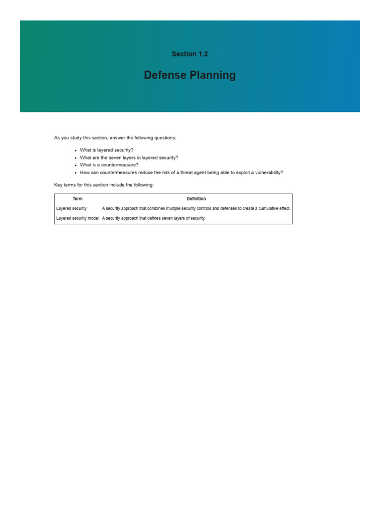 1.2 Defense Planning | PDF
