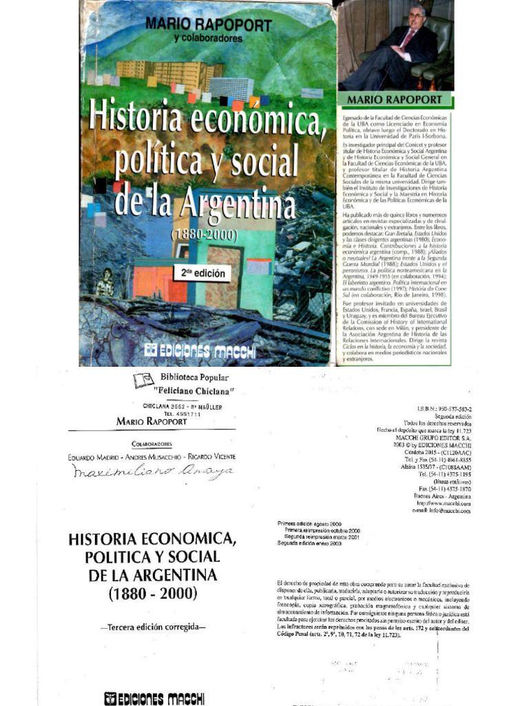 Historia Economica Politica y Social de La Argentina 1880 2000 Mario ...
