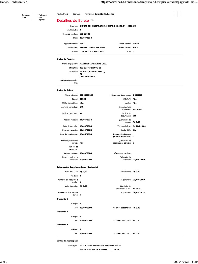 Baixa Boleto NF 005038 | PDF