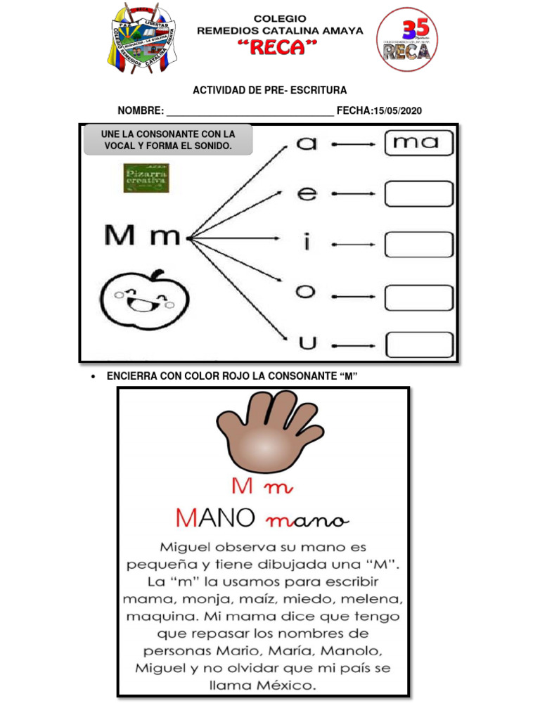 Actividad Consonante M. | PDF