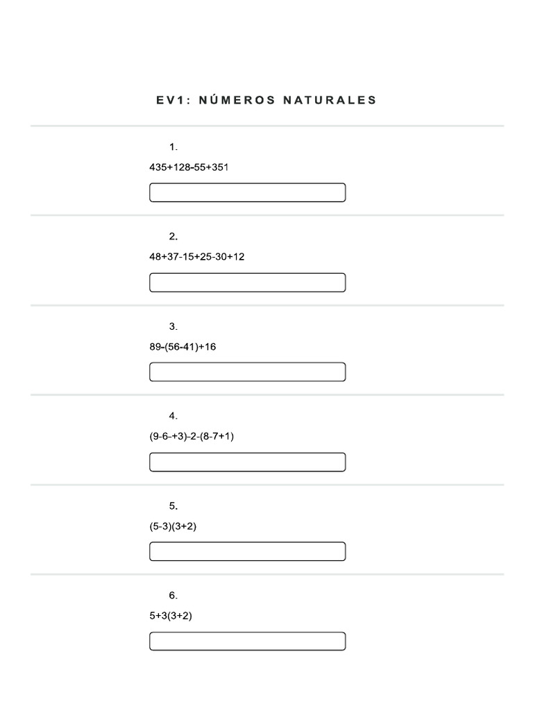 Matematicas 1nivel EV1 | PDF