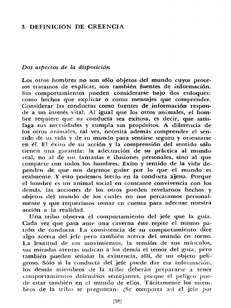 Definición de Creencia (Creer, Saber, Conocer) | PDF | Actitud ...