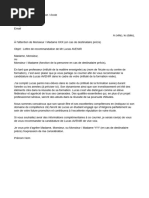 Modèle de lettre de recommandation étudiant | PDF