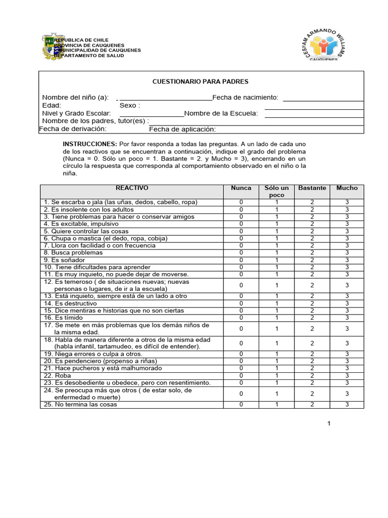 Conners Caw | PDF | Medicina CLINICA | Enfermedades y trastornos