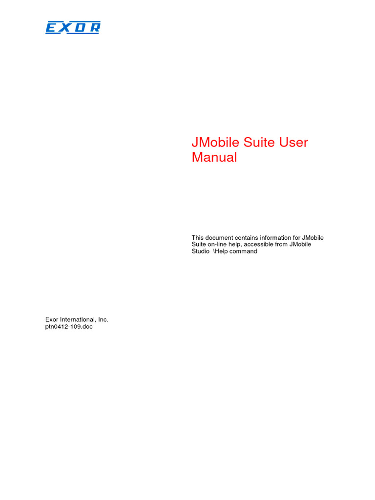 Exor JMobile Software Manual | Download Free PDF | Internet Explorer | Java Script