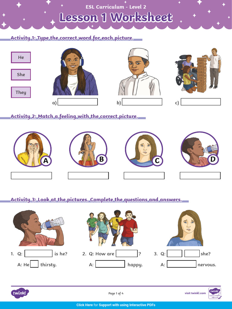 Lesson 1 - Level 2 Interactive Worksheet | Download Free PDF | English ... Lesson 1 - Level 2 Interactive Worksheet | Download Free PDF | English ...