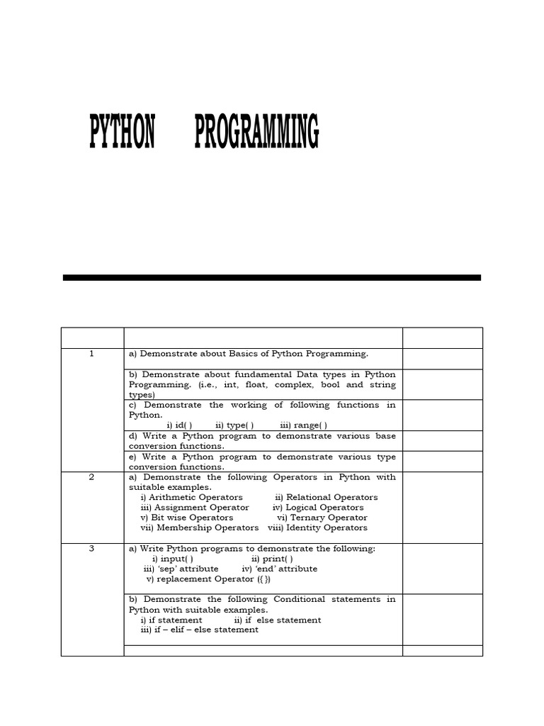 Python Midsem Material Download Free Pdf Data Type Python Programming Language 