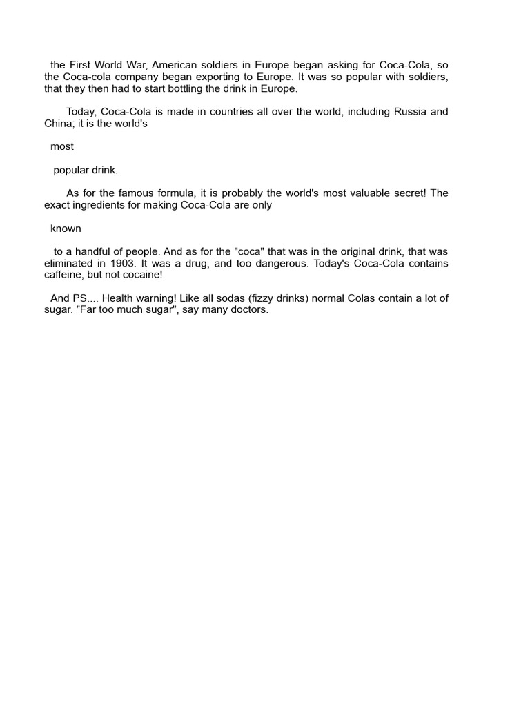 Coca Cola | PDF