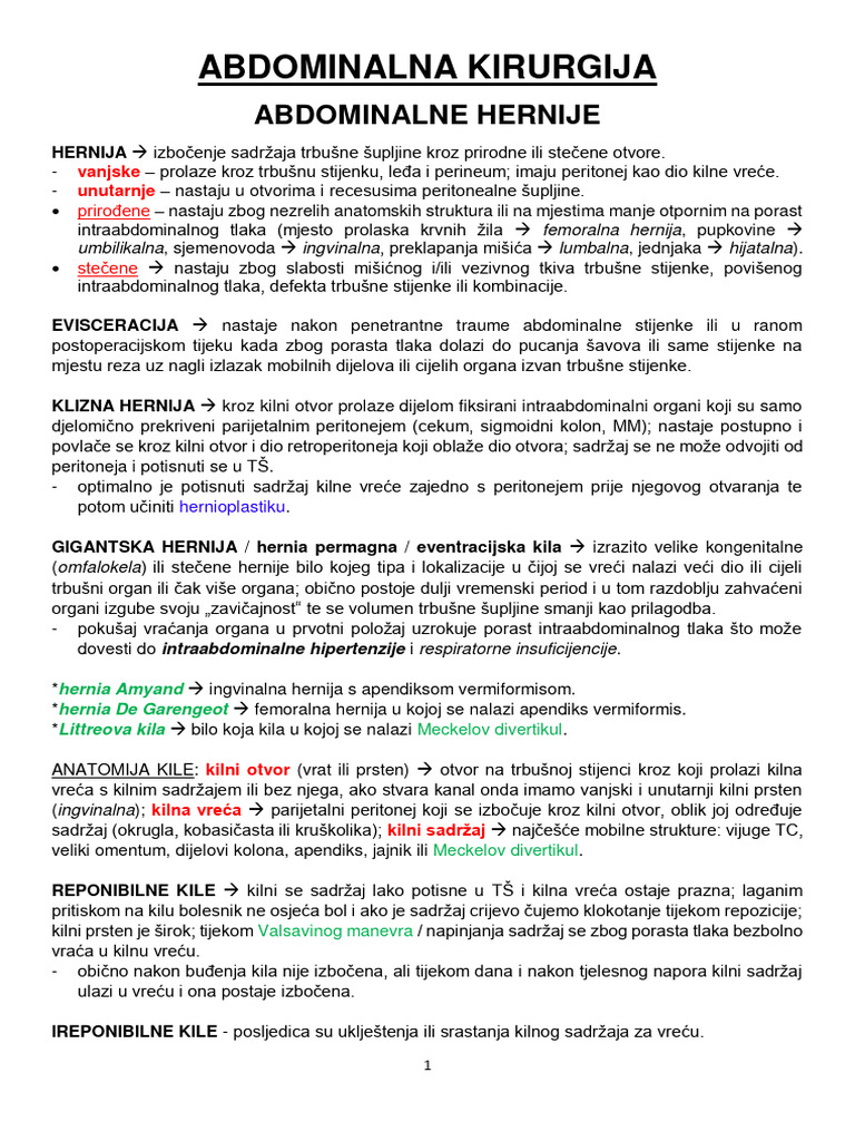 SKRIPTA - Abdominalna Kirurgija | PDF