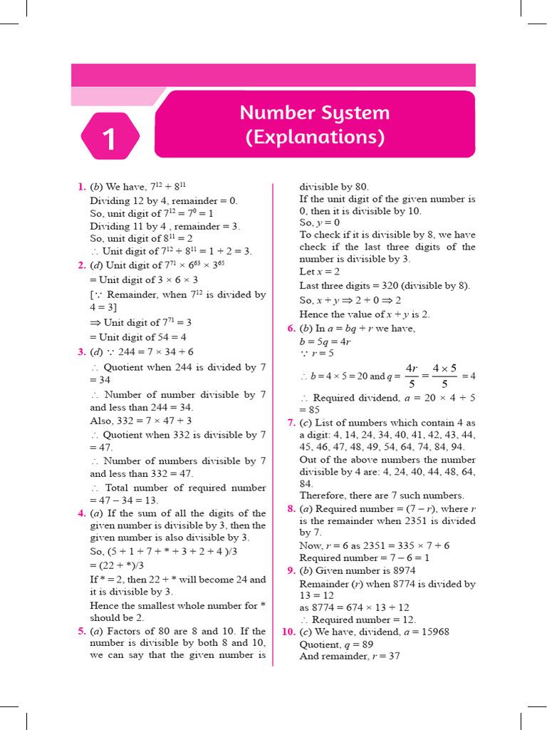 Numerical Ability Solutions | PDF | Numbers | Number Theory