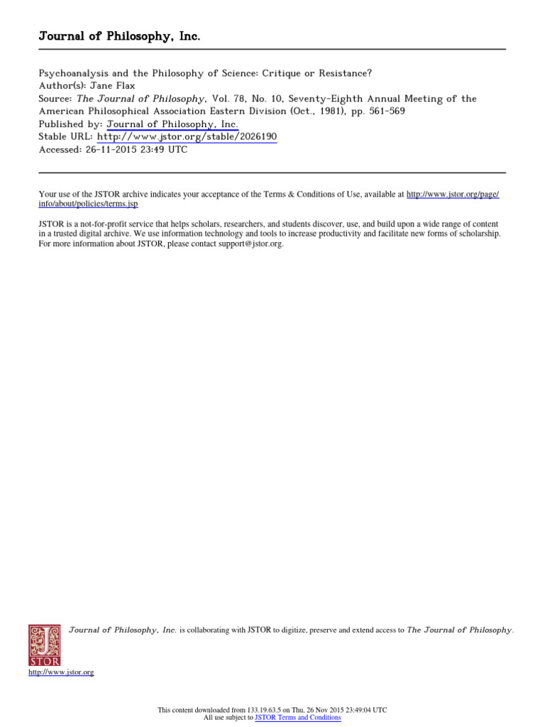 Flax - Psychoanalysis and The Philosophy of Science 1981 | PDF ...