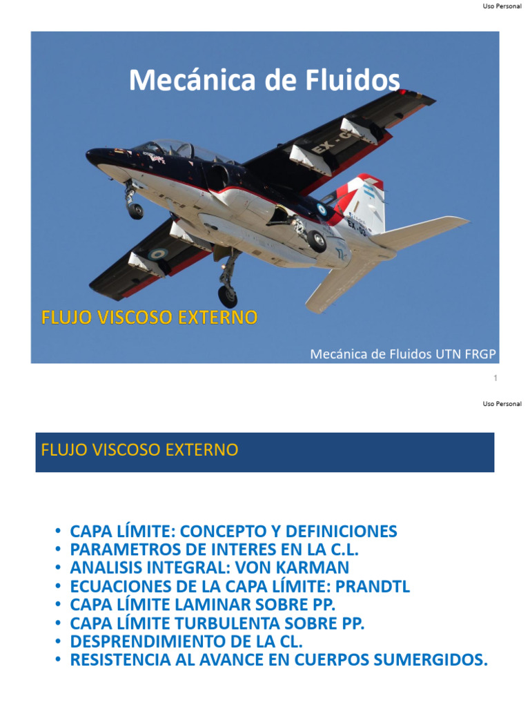 8.0-Flujo Viscoso Externo Mec 202206 | PDF | Capa límite | Arrastrar (Física)
