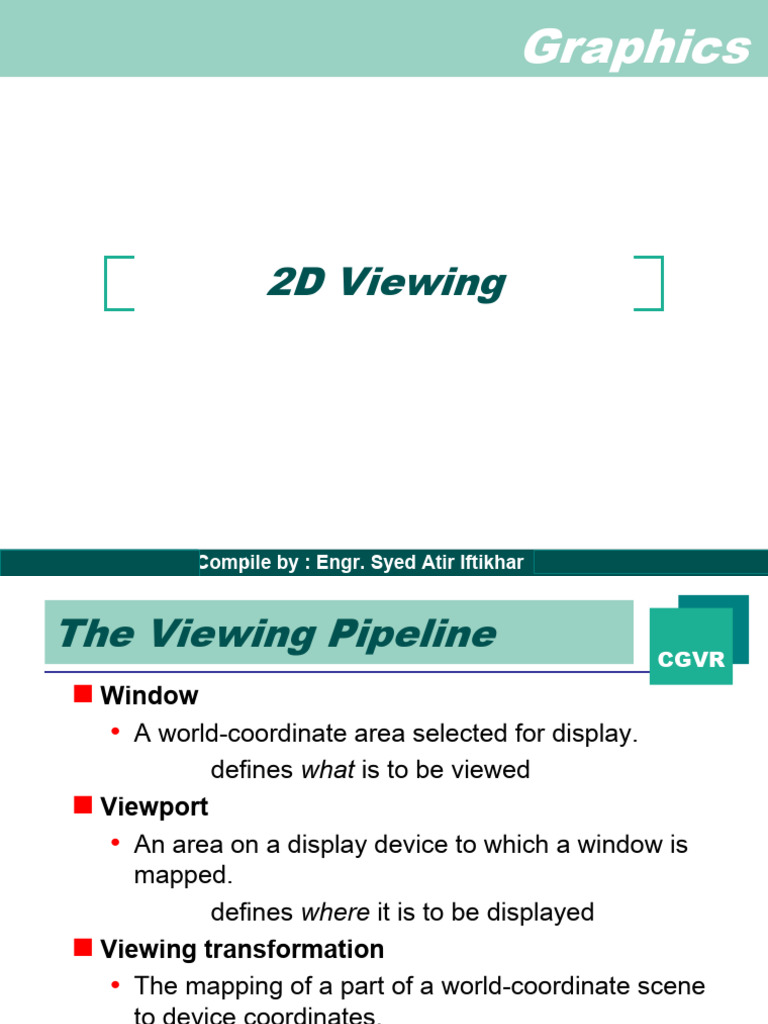 Chapter 5 Two Dimensional Viewing | PDF | 3 D Computer Graphics | 2 D Computer Graphics