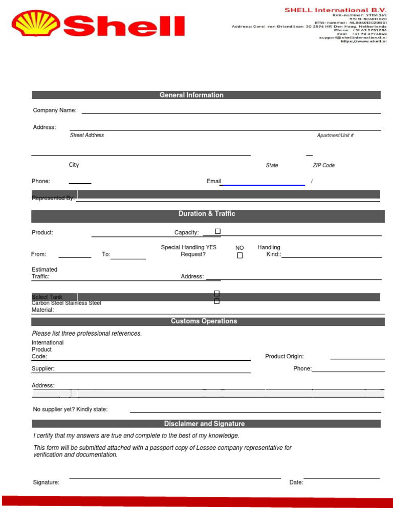Shell Storage Agreement Form | PDF