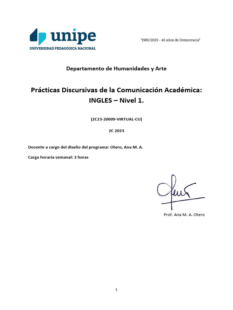 NIVEL 1 - Programa 2C2023 | PDF | Evaluación | Aprendizaje