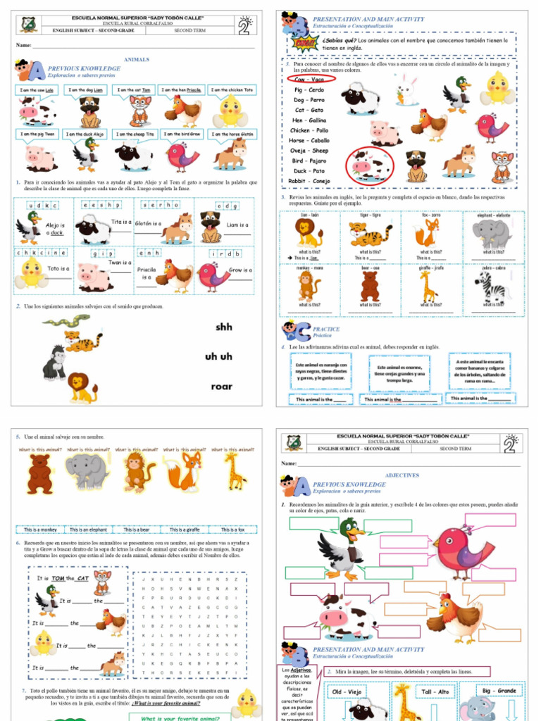 6 Paquetes - Second Term - English - Second Grade | PDF