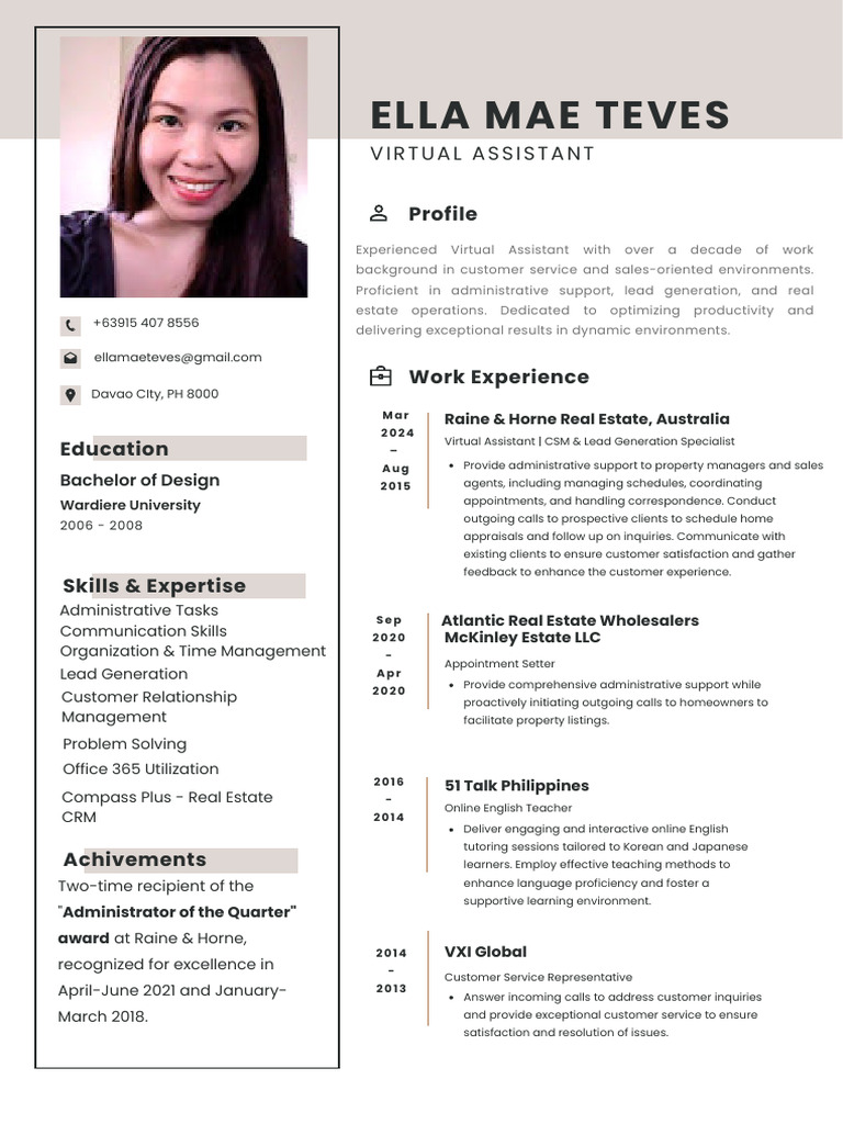 Ella Mae Teves CV | Download Free PDF | Cognition | Behavior Modification