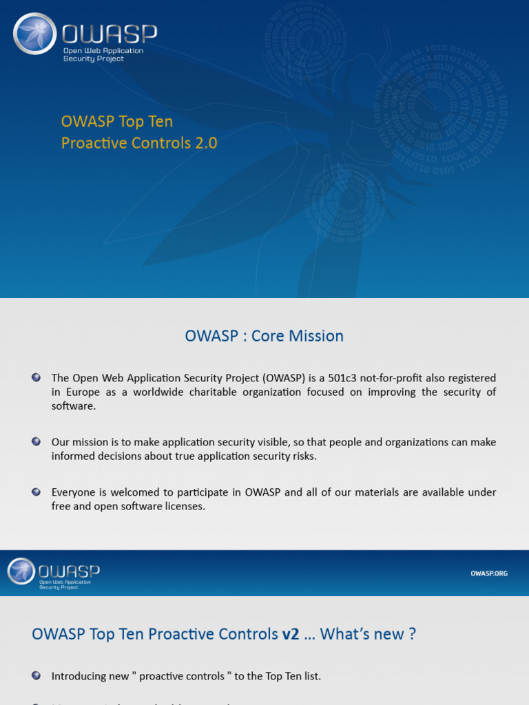 OWASP Top Ten Proactive Controls v2 | PDF | World Wide Web | Internet & Web