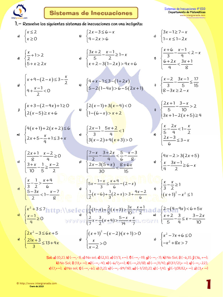 Inecuaciones Sistemas | PDF