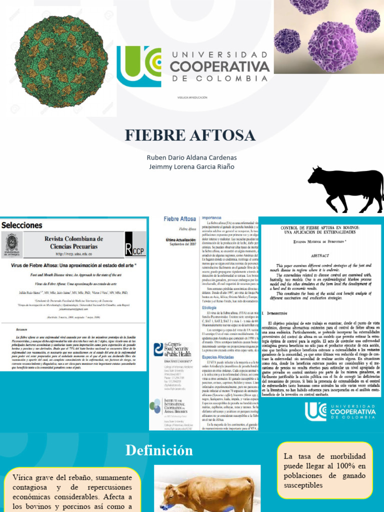 Exposición Virus Fiebre Aftosa | PDF | Rna | Virus