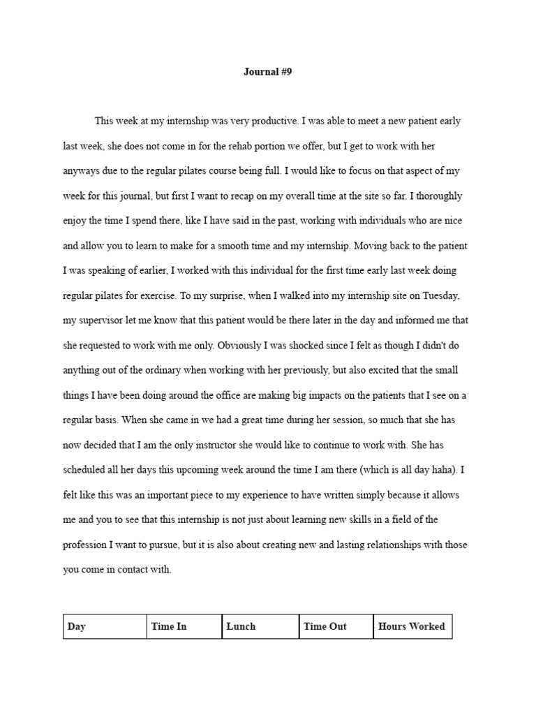 Journal Entry 9 | PDF