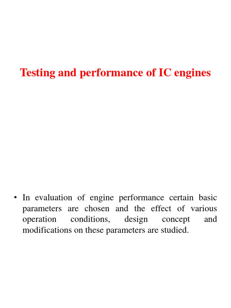 IC Engine Performance Testing Guide | PDF | Thermodynamics | Quantity
