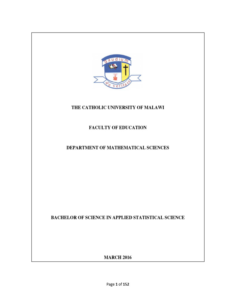 Bachelor of Science in Applied Statistics | PDF | Argument | Matrix ...