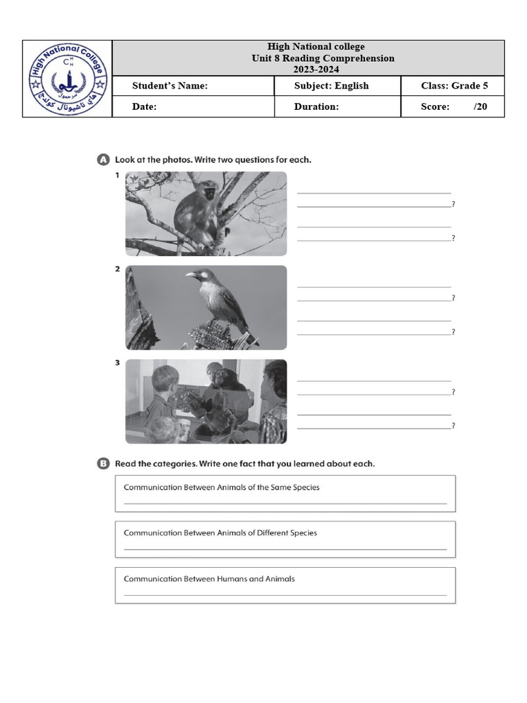 Grade 5 Unit 8 Reading | PDF