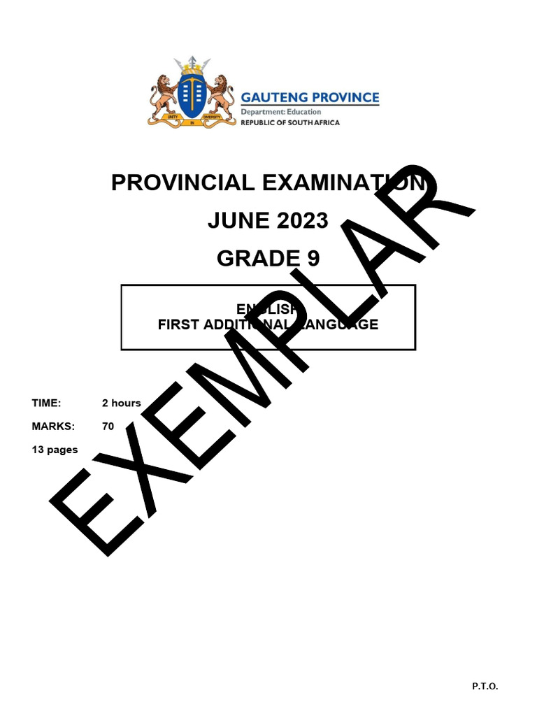 Grade 9 English (FAL) June 2023 Question Paper | Download Free PDF ... Grade 9 English (FAL) June 2023 Question Paper | Download Free PDF ...