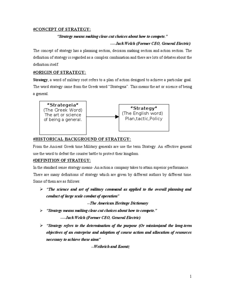 Definition of Strategy | PDF | Strategic Management | Strategic Planning