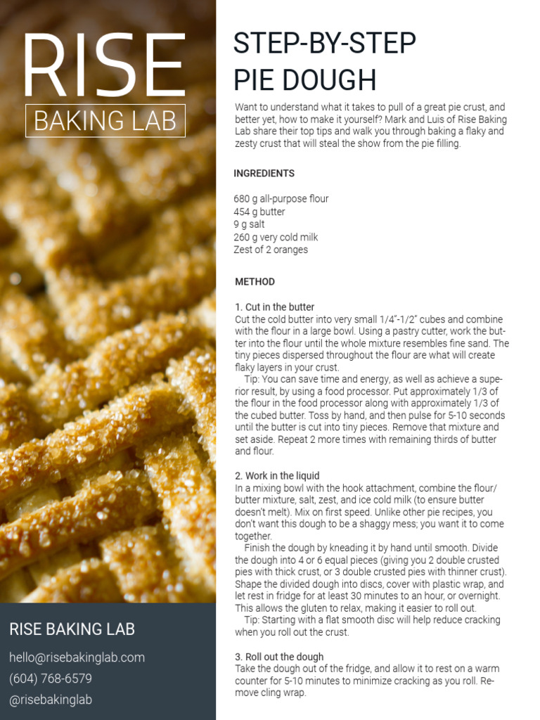 Step-By-Step Pie Dough Official Recipe | PDF | Breads | Baking