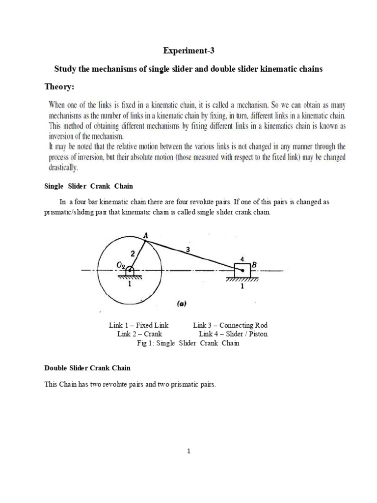 3-Experiment-3-Study The Mechanisms of Single Slider and Double Slider ...