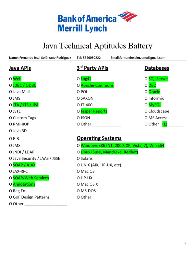 Java Developer Technical Aptitude Battery ISC - Fernando I Solórzan o R ...